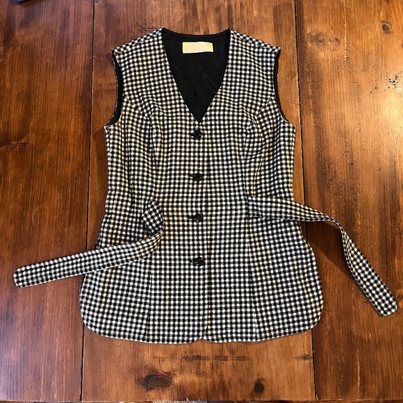 Pendleton | Tops | Vintage Pendleton Tied Vest 0 Wool Black White ...
